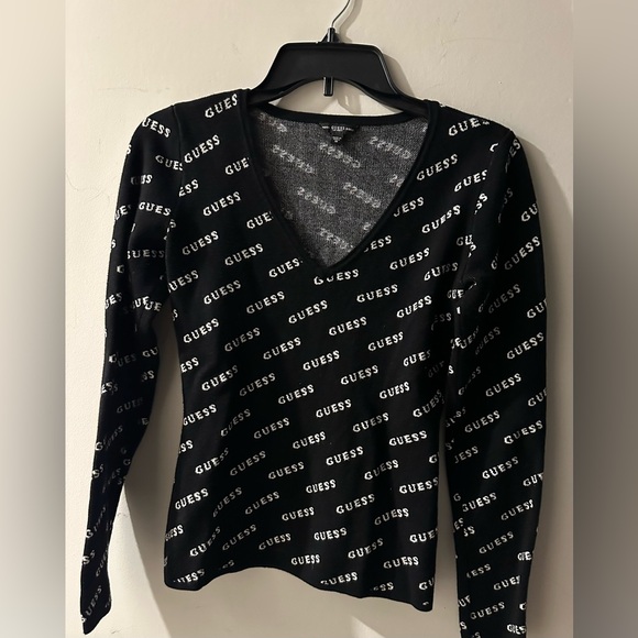 Guess | Sweaters | Used Guess V Neck Logo Sweater | Poshmark